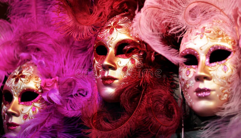 Three Beautiful Masks with Bright Colors Stock Photo - Image of ...
