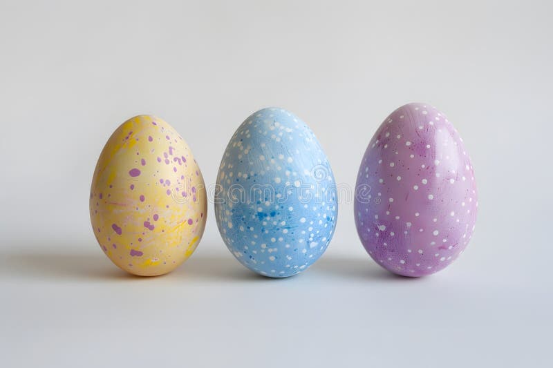 Three Beautifully Painted Easter Eggs Isolated on a Clean White ...