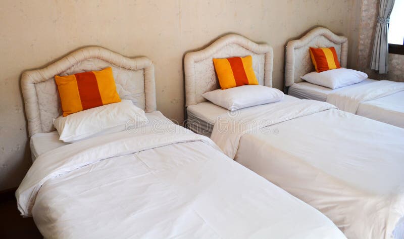 Three bed hotel stock photo. Image of inside, sleep, front - 46702010