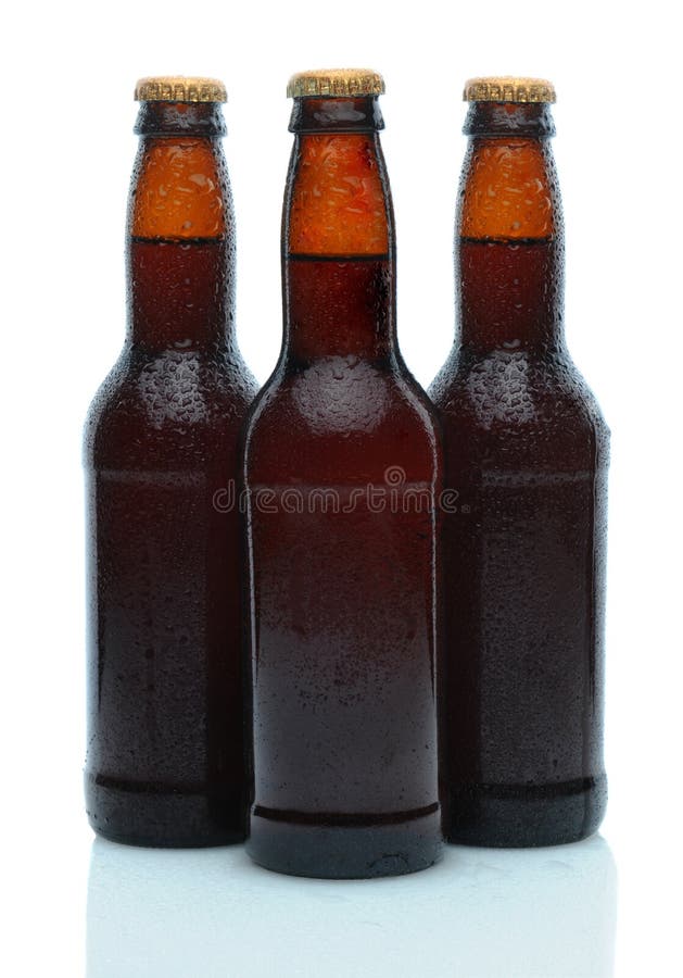 Three Beer Bottles stock photo. Image of glass, drop - 15539106