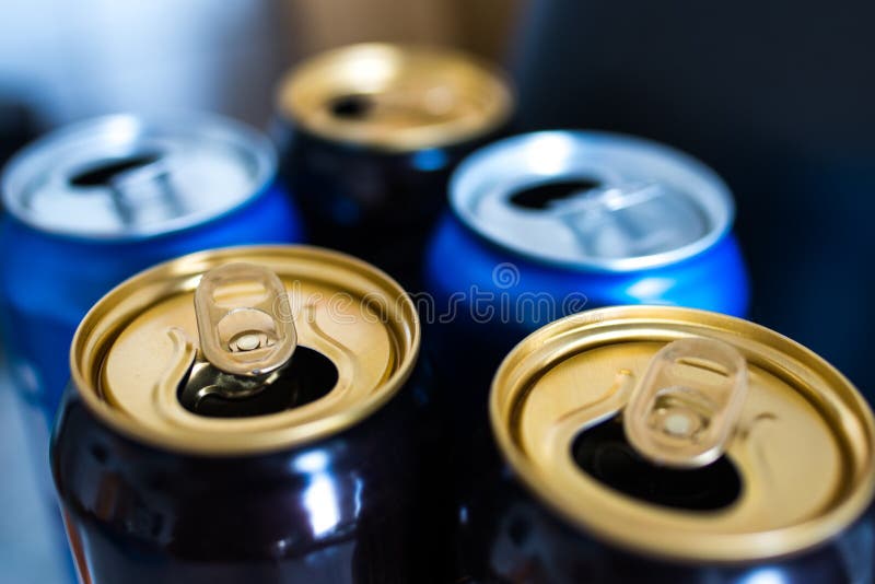 Three Beer Cans on an Abstract Background Stock Image - Image of ...
