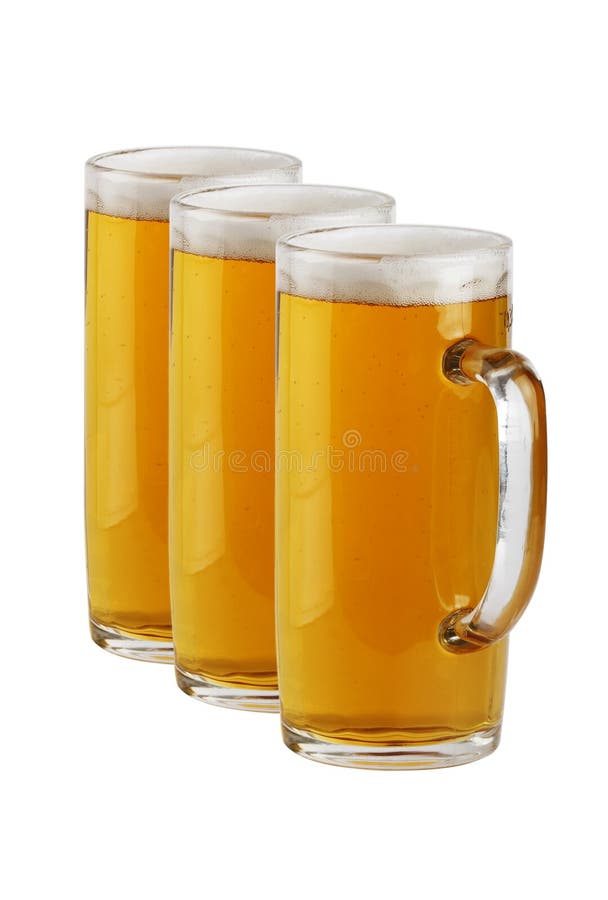 Three beer mugs stock photo. Image of human, addiction - 4438394