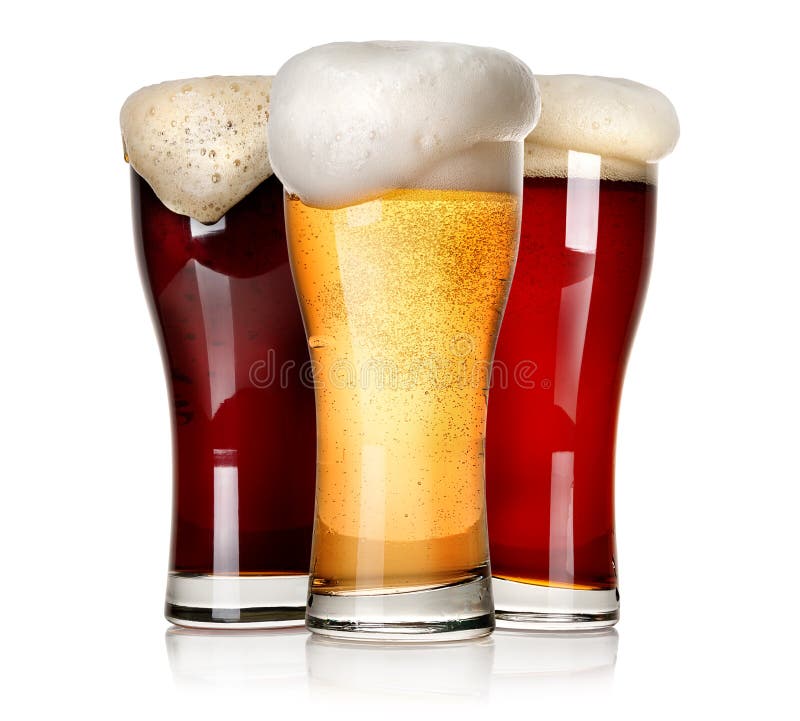 Three Beers Sorts Beer White Background Stock Photos - Free & Royalty ...