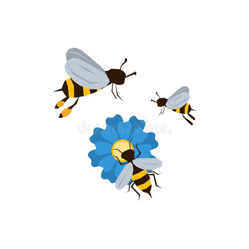 Three bees icon stock vector. Illustration of agriculture - 92282202