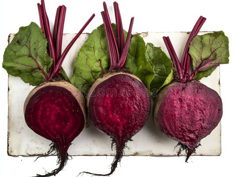 Three Beetroots, Halved, Rustic Composition, Vibrant Red, Food ...