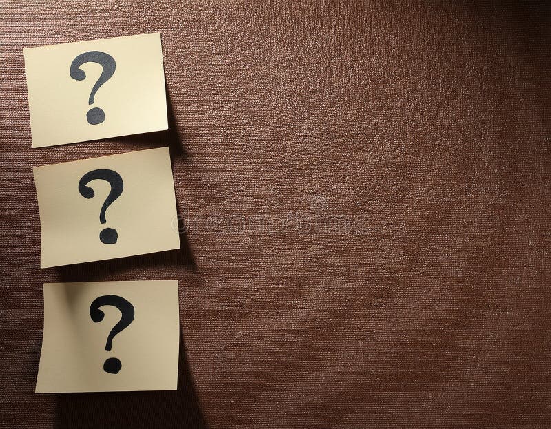 Paper Notes with Question Marks on Brown Background, Flat Lay. Space ...
