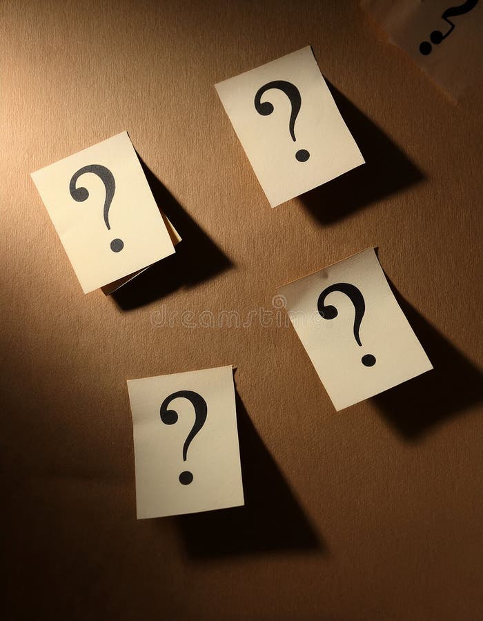 Paper Notes with Question Marks on Brown Background, Flat Lay. Space ...