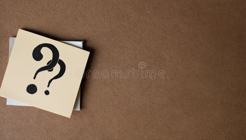 Paper Notes with Question Marks on Brown Background, Flat Lay. Space ...
