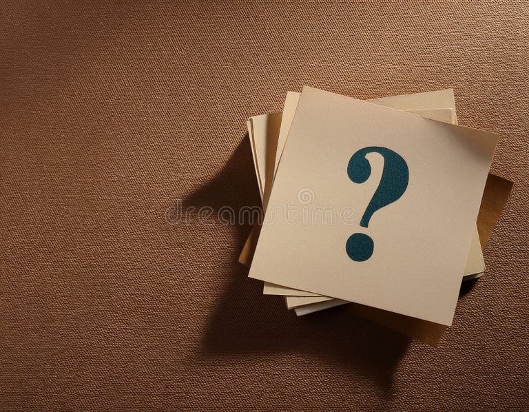 Paper Notes with Question Marks on Brown Background, Flat Lay. Space ...