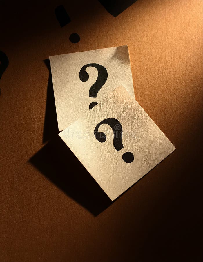 Paper Notes with Question Marks on Brown Background, Flat Lay. Space ...