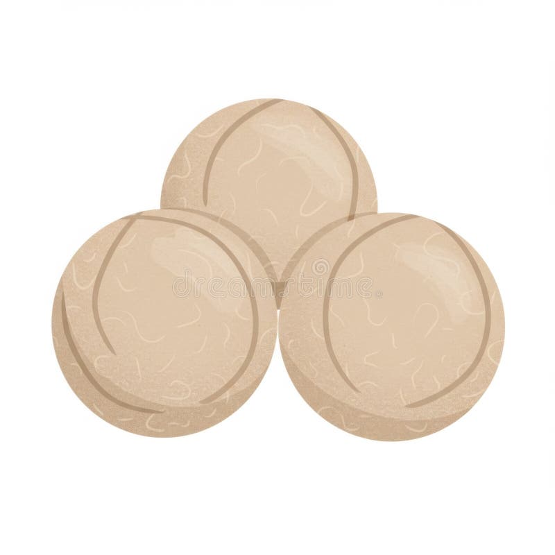 Three Beige Round Balls Illustration Stock Illustration - Illustration ...
