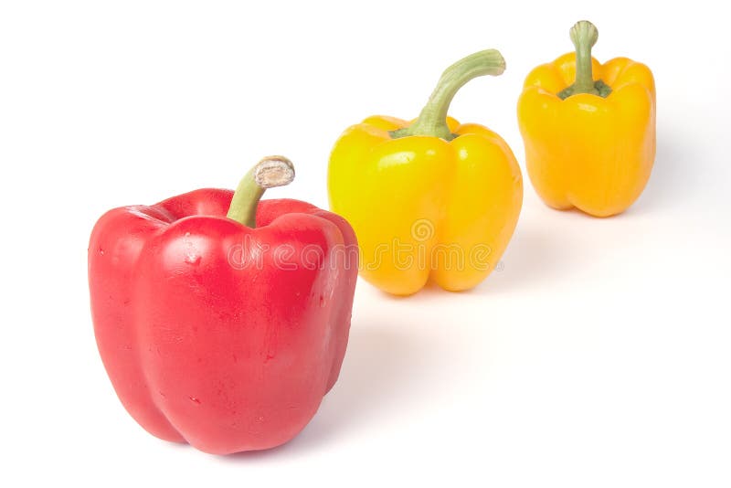 Three Bell Peppers stock photo. Image of food, lime, fruit - 76013846