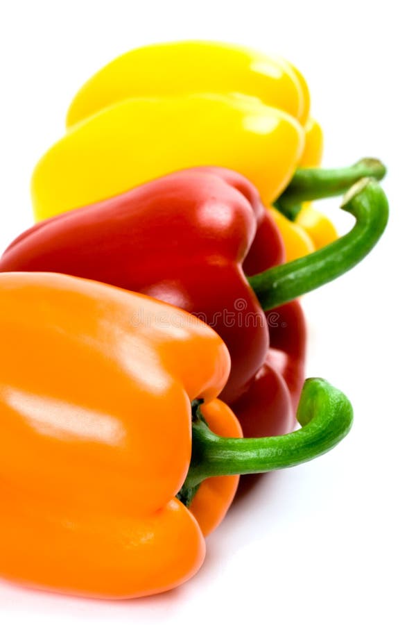 Three Bell Peppers stock photo. Image of food, lime, fruit - 76013846
