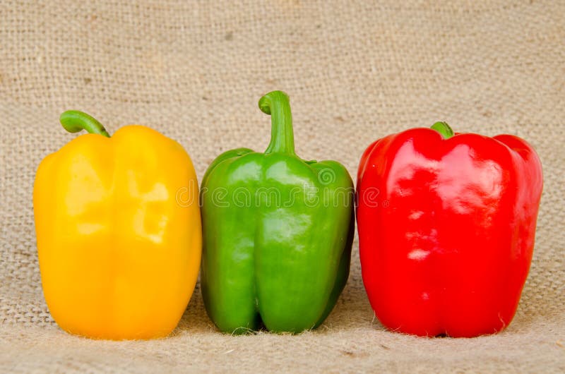Three Bell Peppers Isolated Stock Photo - Image of green, cooking: 40035272