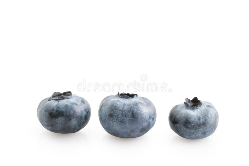 Three Big Blueberries Isolated on White Background Stock Image - Image ...