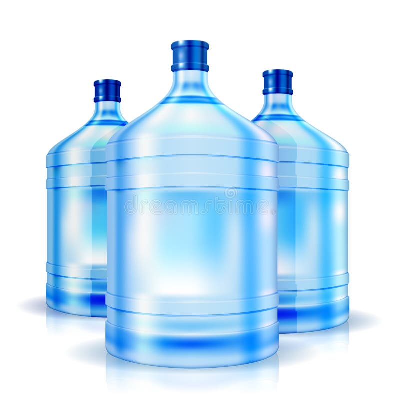Three Big Bottles of Water for Cooler Stock Vector - Illustration of ...