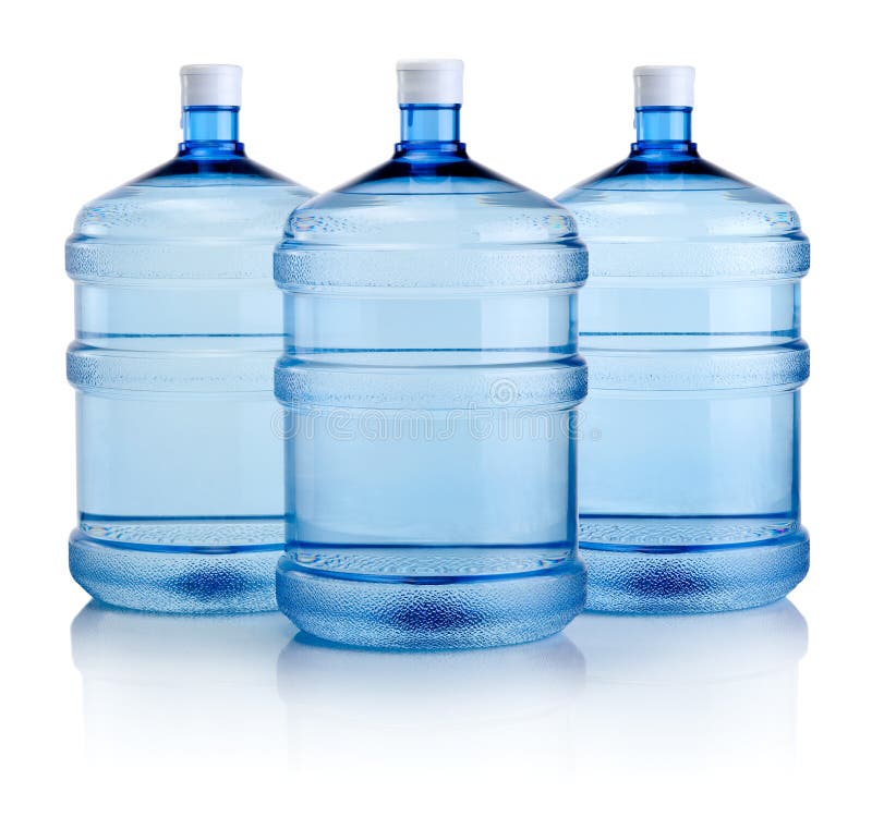 Three Plastic Bottle of Drinking Water Isolated on White Stock Photo ...