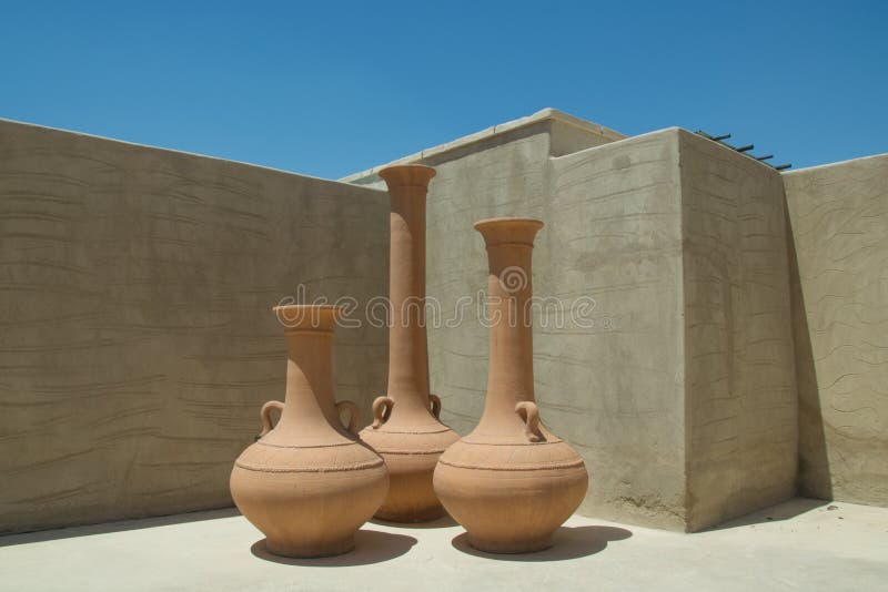 Three Big Brown Fictile Jugs Stock Photo - Image of pots, clay: 70653282