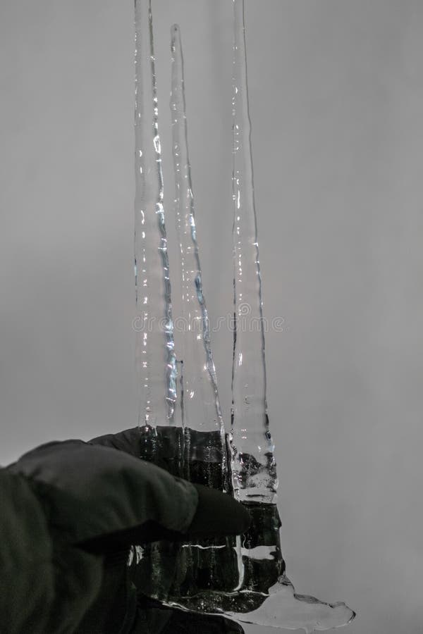 Icicles on the rod stock photo. Image of formation, curious - 35550458