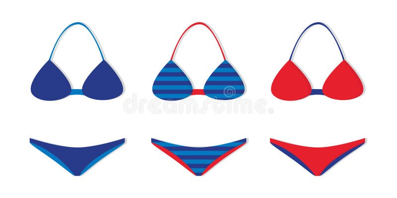 Three Bikinis with Different Patterns Stock Vector - Illustration of ...
