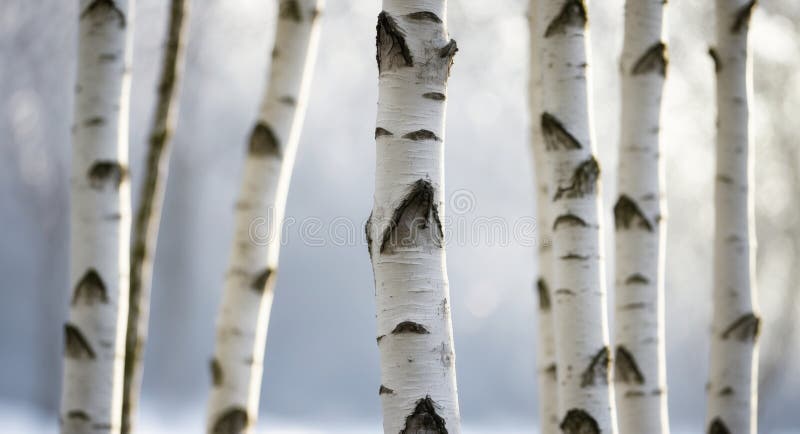 Three Birch Tree Trunks Stand Closely Together Stock Photo - Image of ...