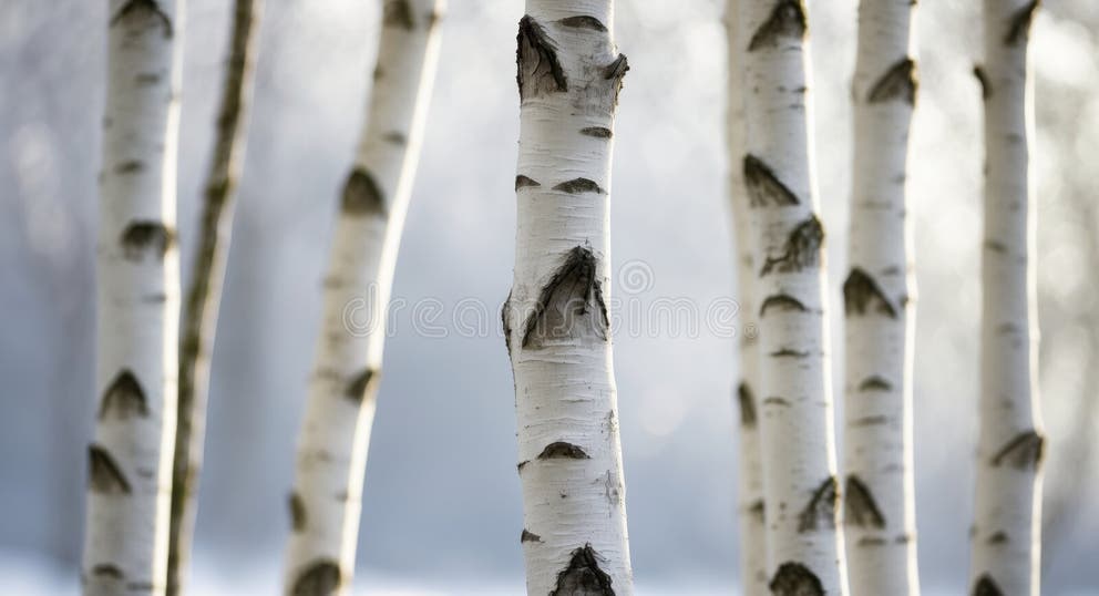 Three Birch Tree Trunks Stand Closely Together Stock Photo - Image of ...