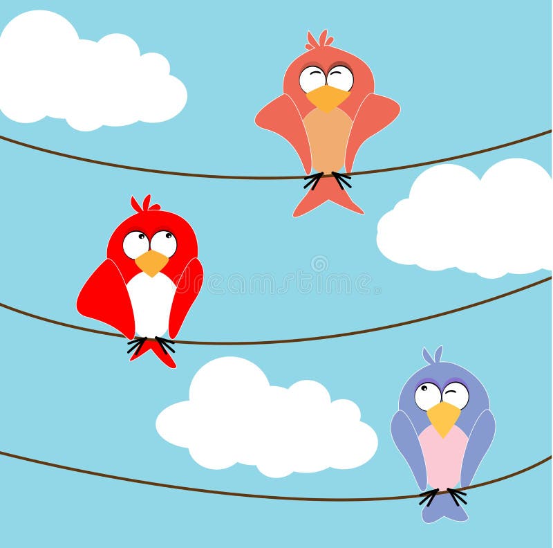 Three birds stock vector. Illustration of blue, life - 26975595