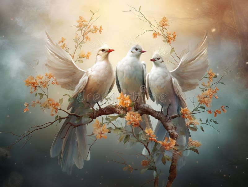 Ai Generated Illustration Wildlife Concept of Three Birds Stock ...