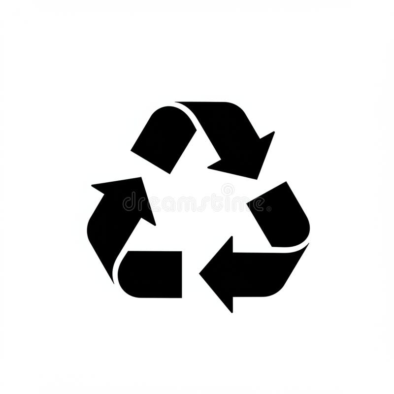 Three Black Arrows Form a Triangular Loop, Symbolizing Recycling Stock ...