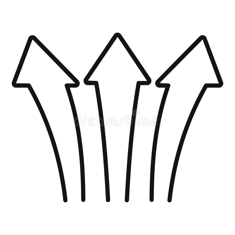Three Black Arrows Pointing Upwards Together Stock Illustration - Illustration of finance ...