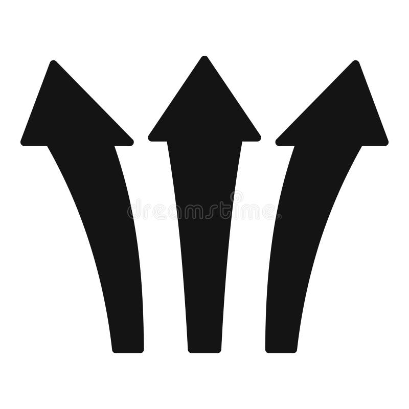 Three Black Arrows Pointing Upwards on White Background Stock Vector ...