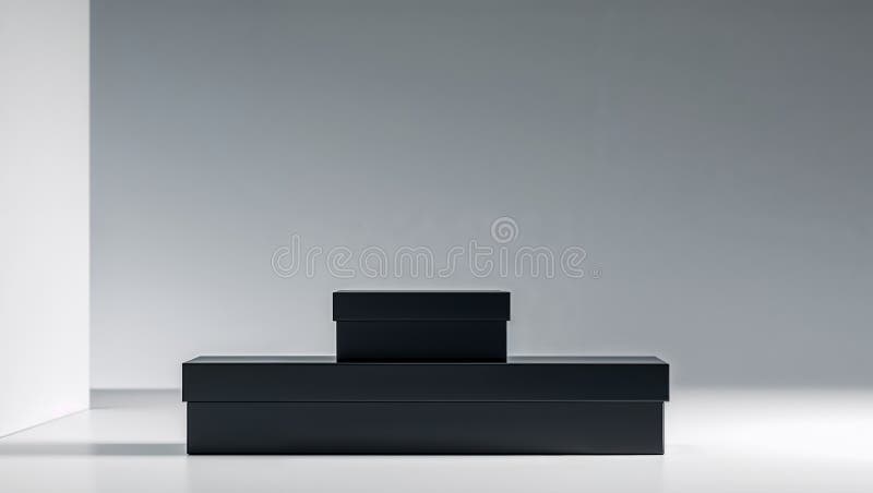 Three Black Boxes Stacked on Top of Each Other. Stock Photo - Image of ...