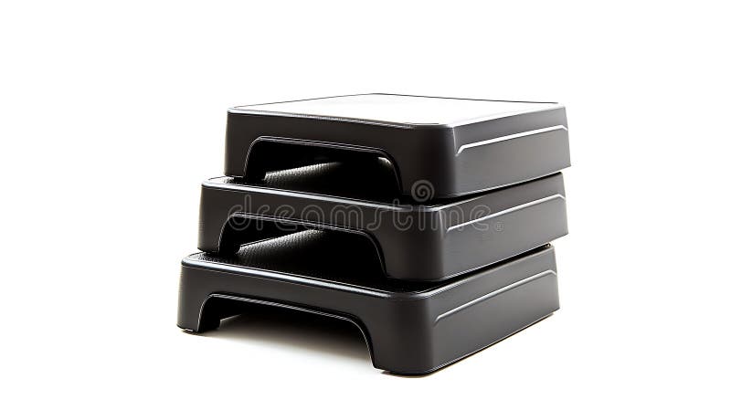 Three Black Boxes Stacked on Top of Each Other Stock Illustration ...