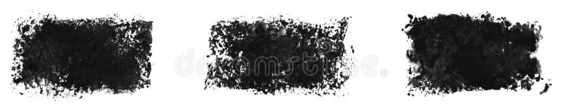 Three Black Brush Banner Templates Stock Illustration - Illustration of ...