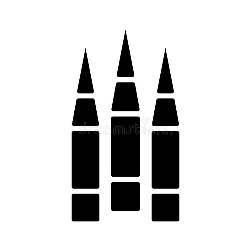 Three Black Bullets Vector Logo. Three Bullets Icon in Flat Style ...