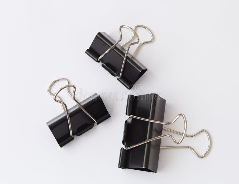 Three black clips stock photo. Image of empty, piece - 70104852