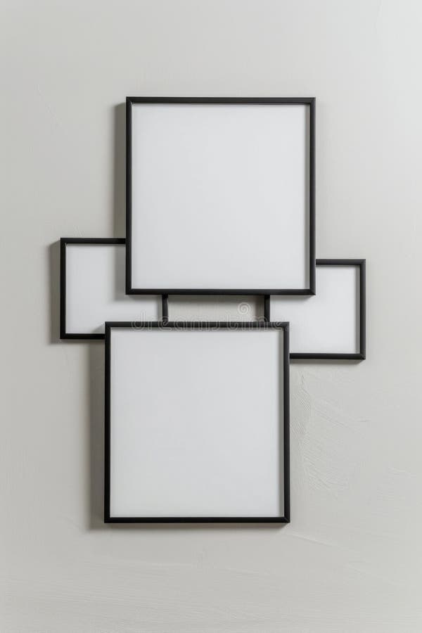 Three Black Frames Displayed on a Wall, Suitable for Interior Design ...