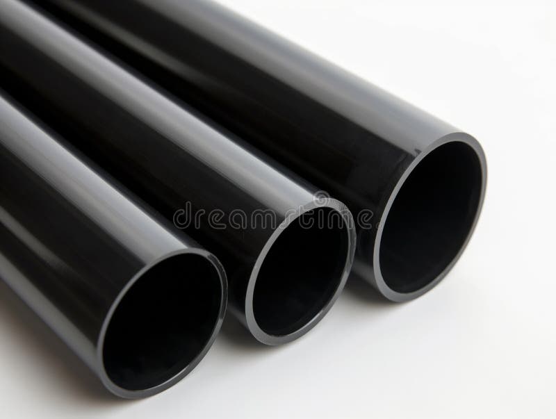 Black PVC Pipes on White Background Stock Image - Image of water ...