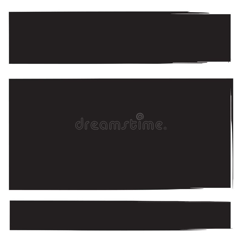 Three Black Rectangles. Jagged Edge Design. Horizontal Vector Shapes ...