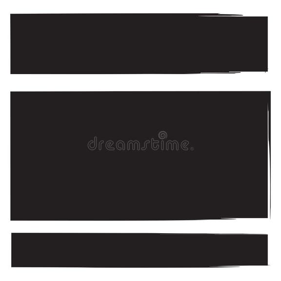Three Black Rectangles. Jagged Edge Design. Horizontal Vector Shapes ...
