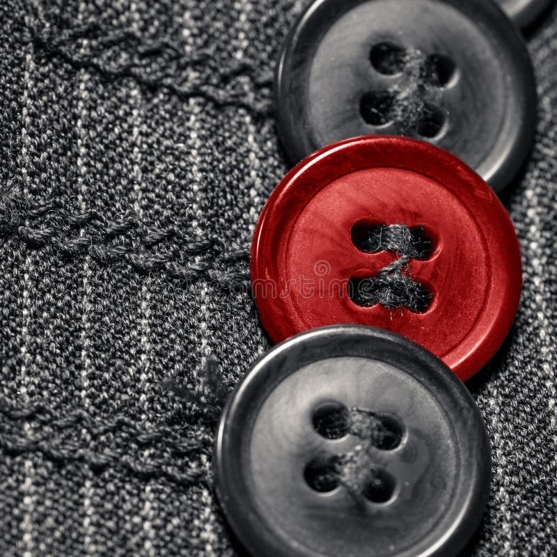 Three Black and Red Buttons Stock Photo - Image of color, dress: 89102226