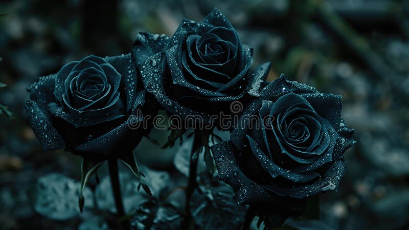 Three black roses stock photo. Image of birthday, wallpaper - 316261878