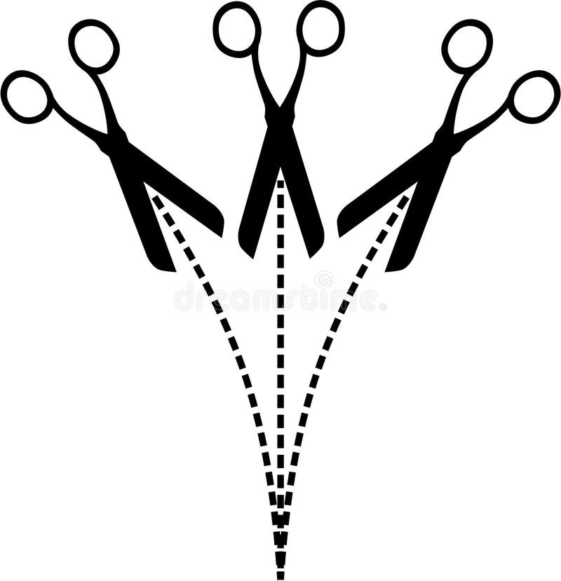 Three black scissors stock vector. Illustration of lines - 10974483