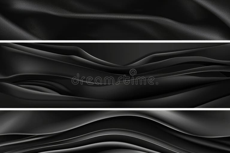 Three black silk banners stock photo. Image of respectful - 382337950