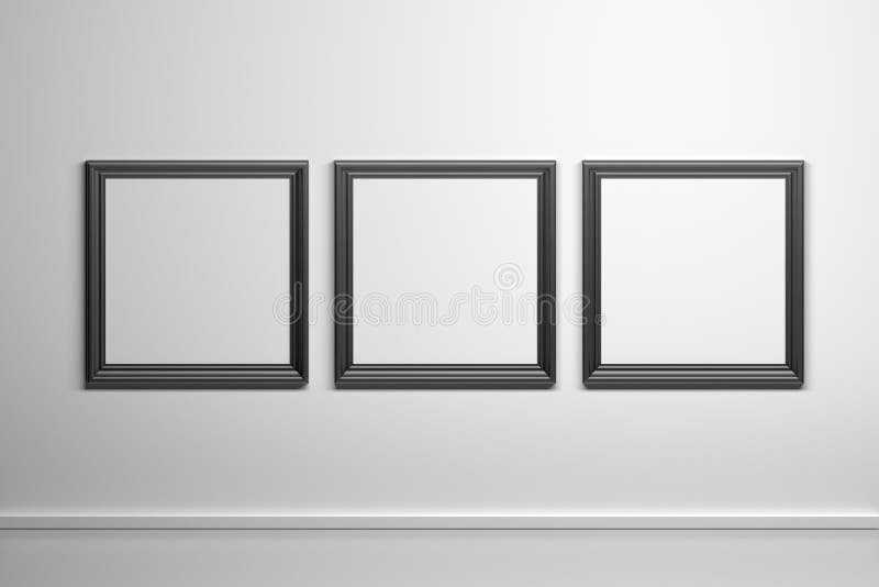 Three black square frames stock illustration. Illustration of blank ...