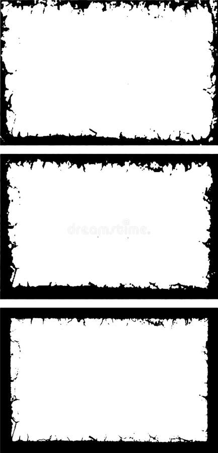 Three Black and White Frames with Ornate Designs, Three White Vertical ...