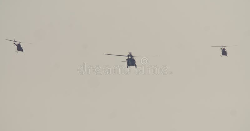 Military Helicopters Flying in Formation Stock Footage - Video of ...