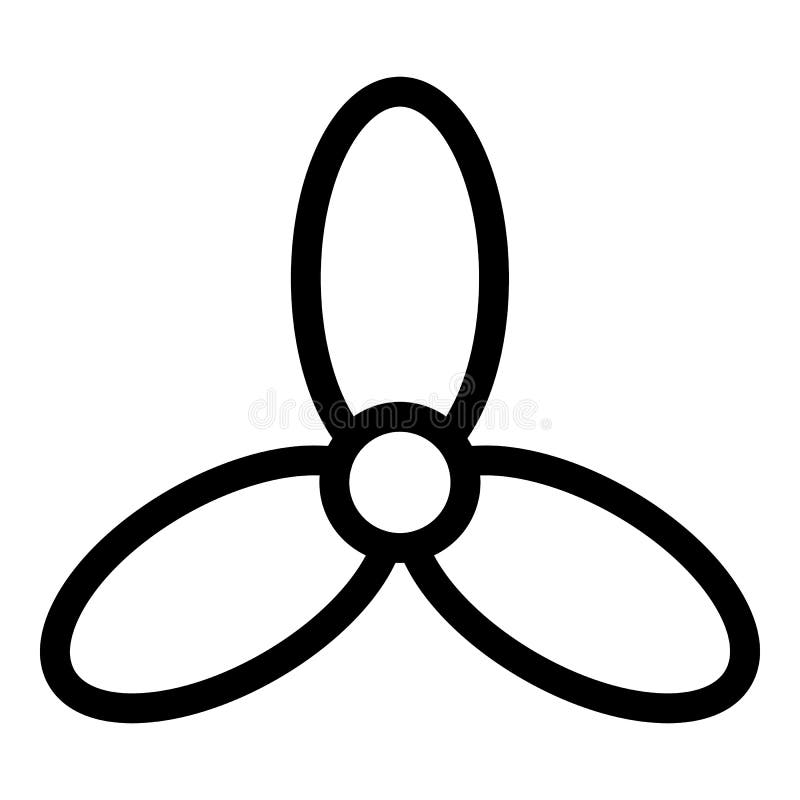 Three Blade Fan Icon, Outline Style Stock Vector - Illustration of heat ...