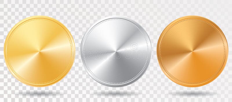 Three blank coins stock vector. Illustration of achievement - 316035178