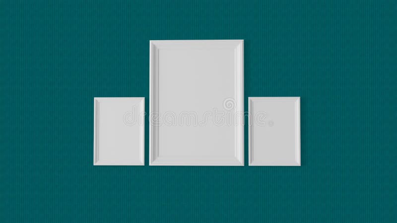 Three Blank Frames on Graphic Wall Stock Illustration - Illustration of ...